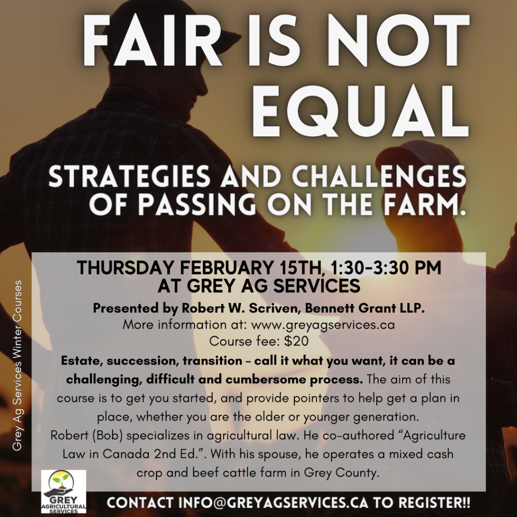Fair is not Equal: Strategies and Challenges of Passing on the Farm | OSCIA